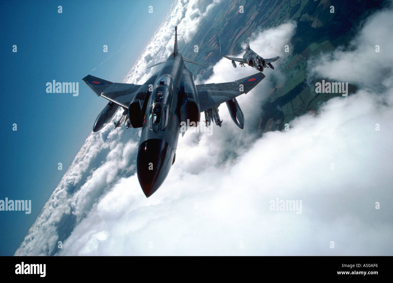 RAF Phantoms flying above cloud Stock Photo - Alamy