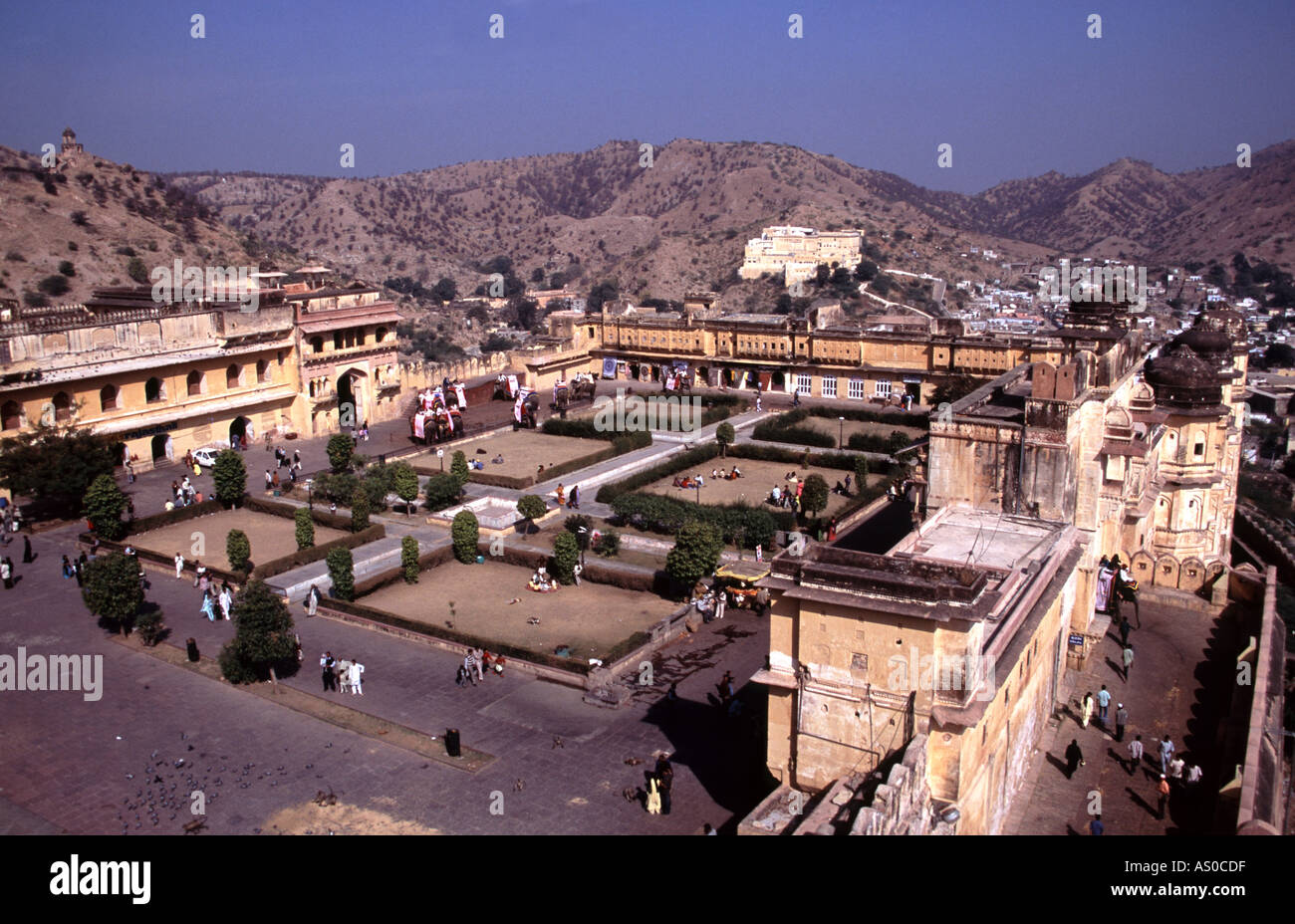 Courtyard at Amber Fort Jaipur Rajasthan India Stock Photo - Alamy