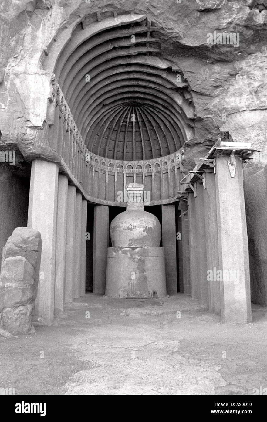 Buddhist cave temple at Ellora India Stock Photo - Alamy