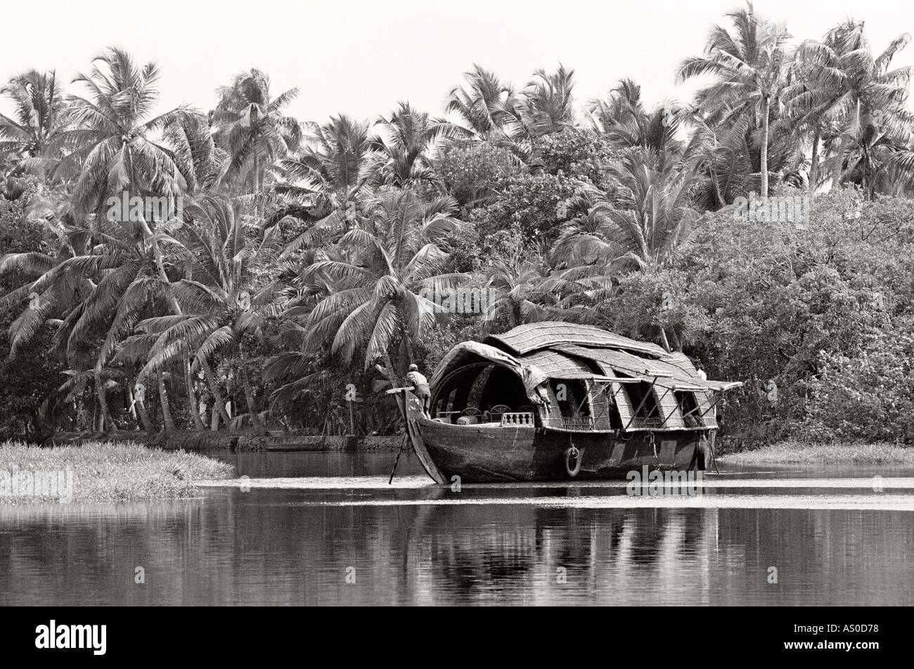 Rice boat on the backwaters Kerala India Stock Photo - Alamy