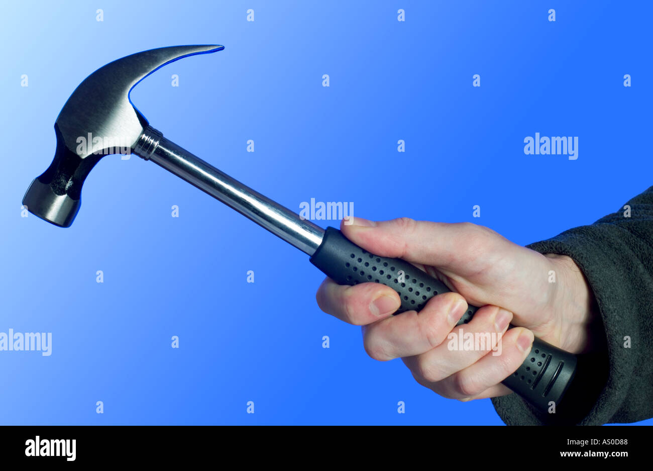hand with a hammer Stock Photo - Alamy