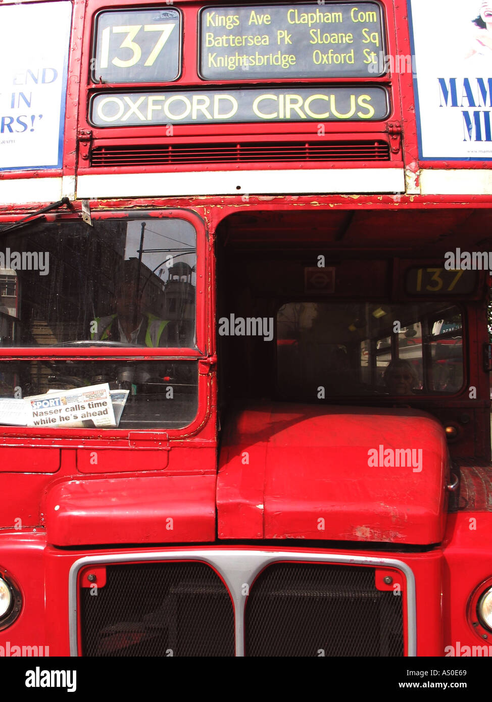Old fashioned red london bus hi-res stock photography and images - Alamy