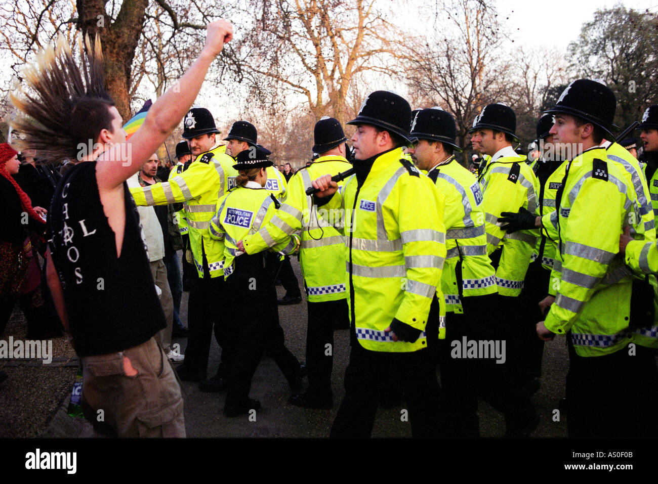 Police on aggressive alert during Stop the war demonstration in London ...