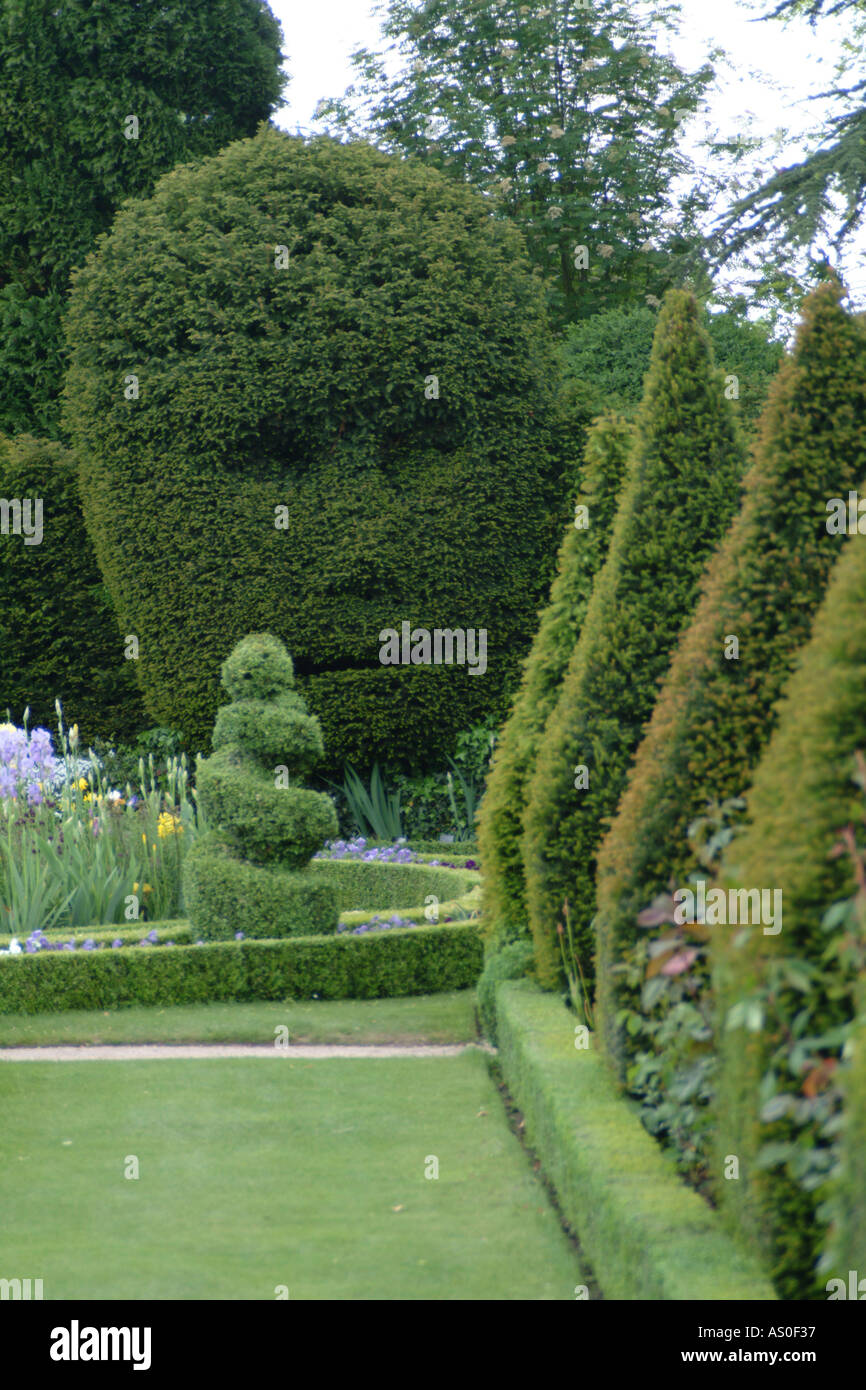 Topiary Face in Abbey House Garden Malmesbury Wiltshire England Stock ...