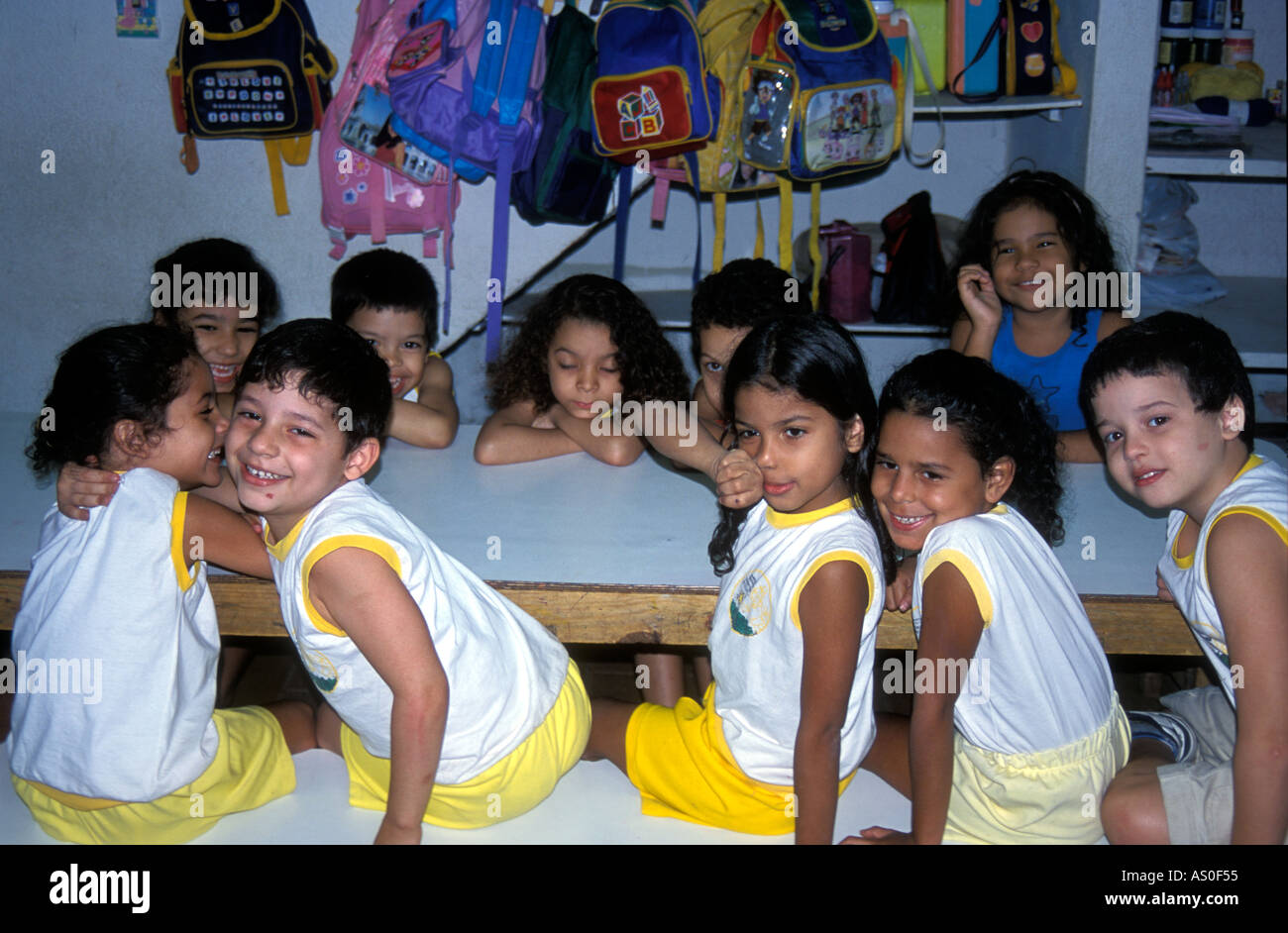 Children at the Rio Favela Rocinha school in Brazil Stock Photo - Alamy
