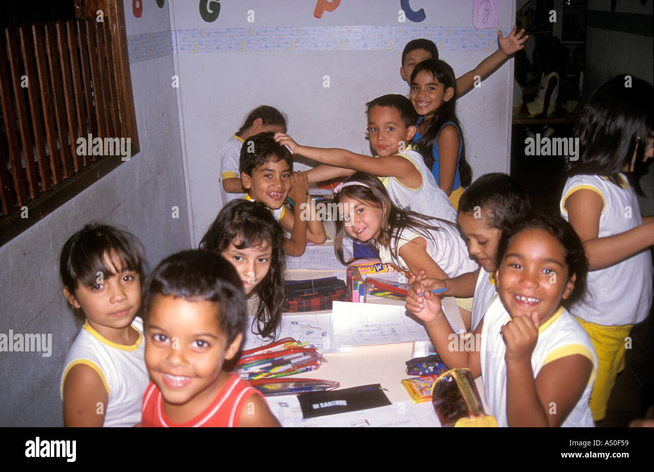 Children at the Rio Favela Rocinha school in Brazil Stock Photo - Alamy