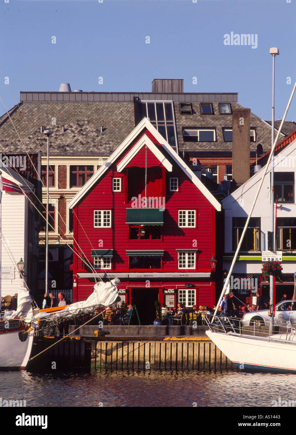 A typical Norwegian Sea House Stavanger Now used as a restuarant Stock ...
