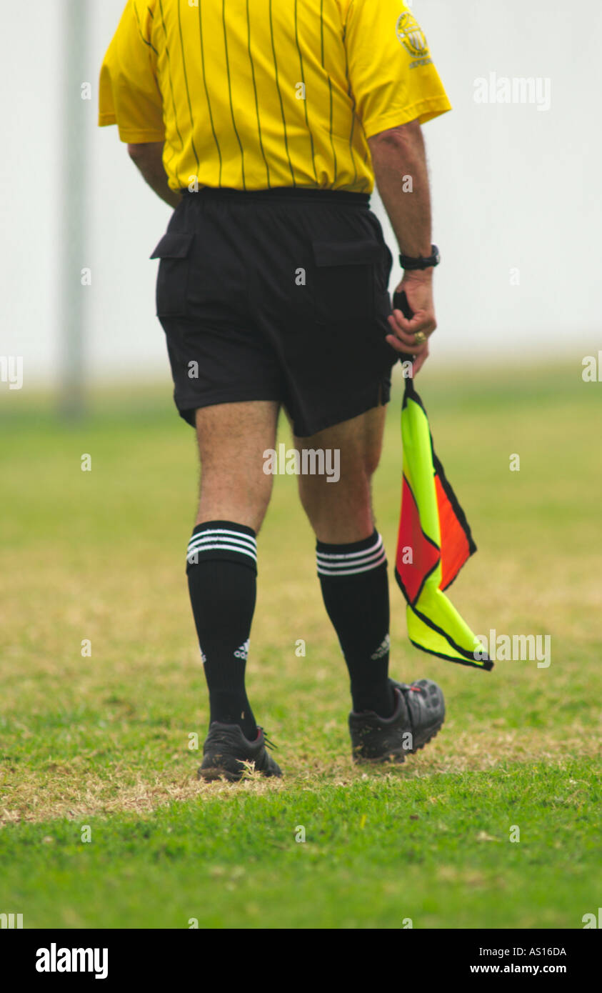 FOOTBALL FUTBOL SOCCER REFEREE FLAG Stock Photo - Alamy
