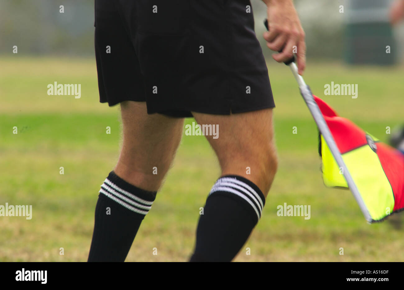 FOOTBALL FUTBOL SOCCER REFEREE FLAG Stock Photo - Alamy