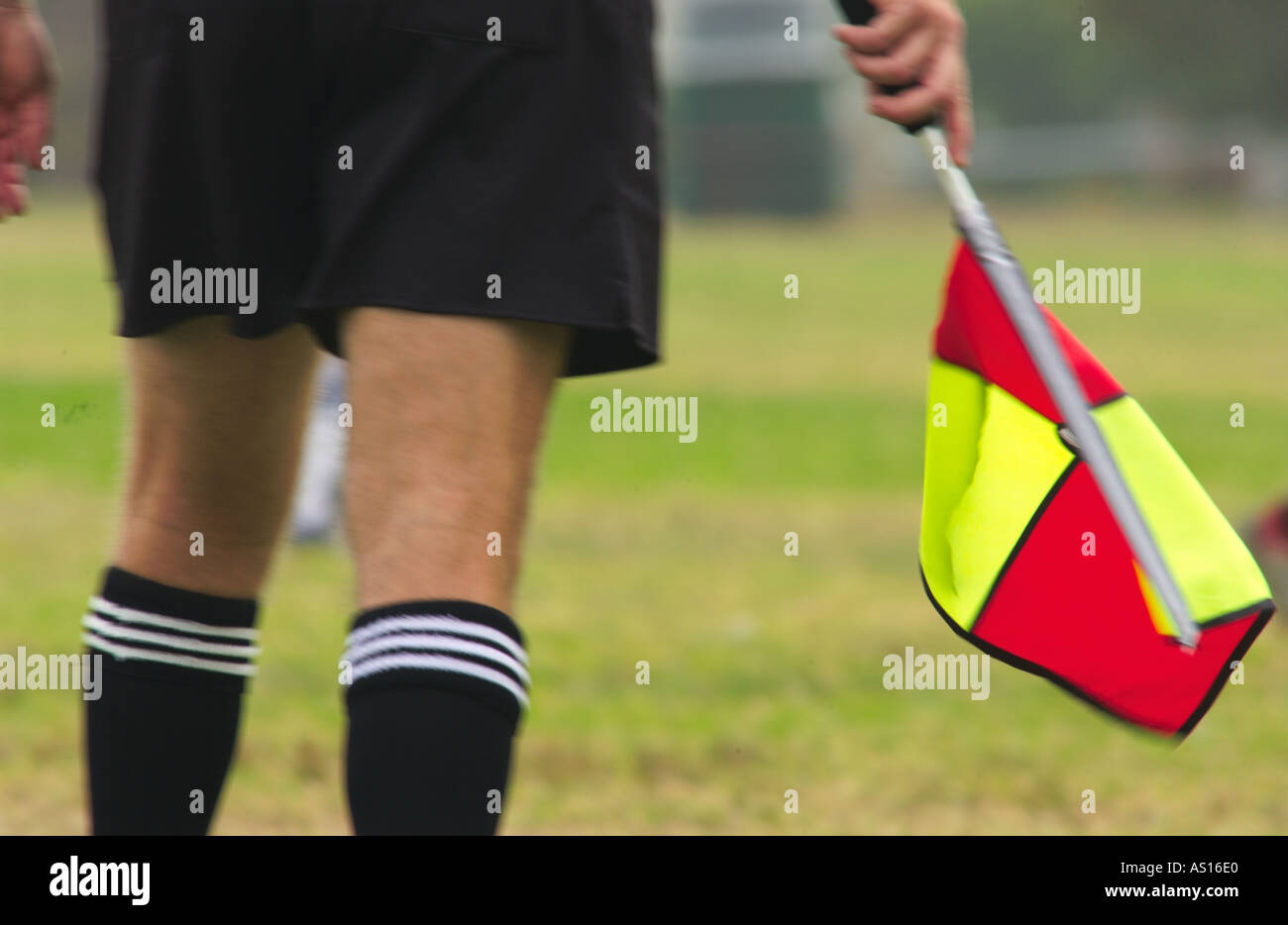 FOOTBALL FUTBOL SOCCER REFEREE FLAG Stock Photo - Alamy