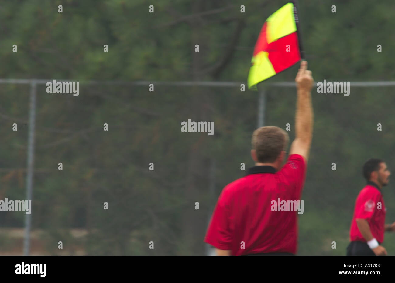 FOOTBALL FUTBOL SOCCER REFEREE FLAG Stock Photo - Alamy