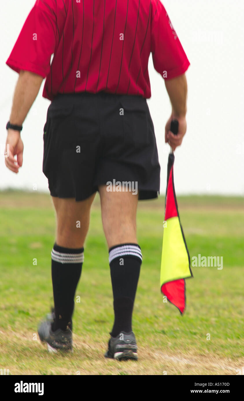FOOTBALL FUTBOL SOCCER REFEREE FLAG Stock Photo - Alamy