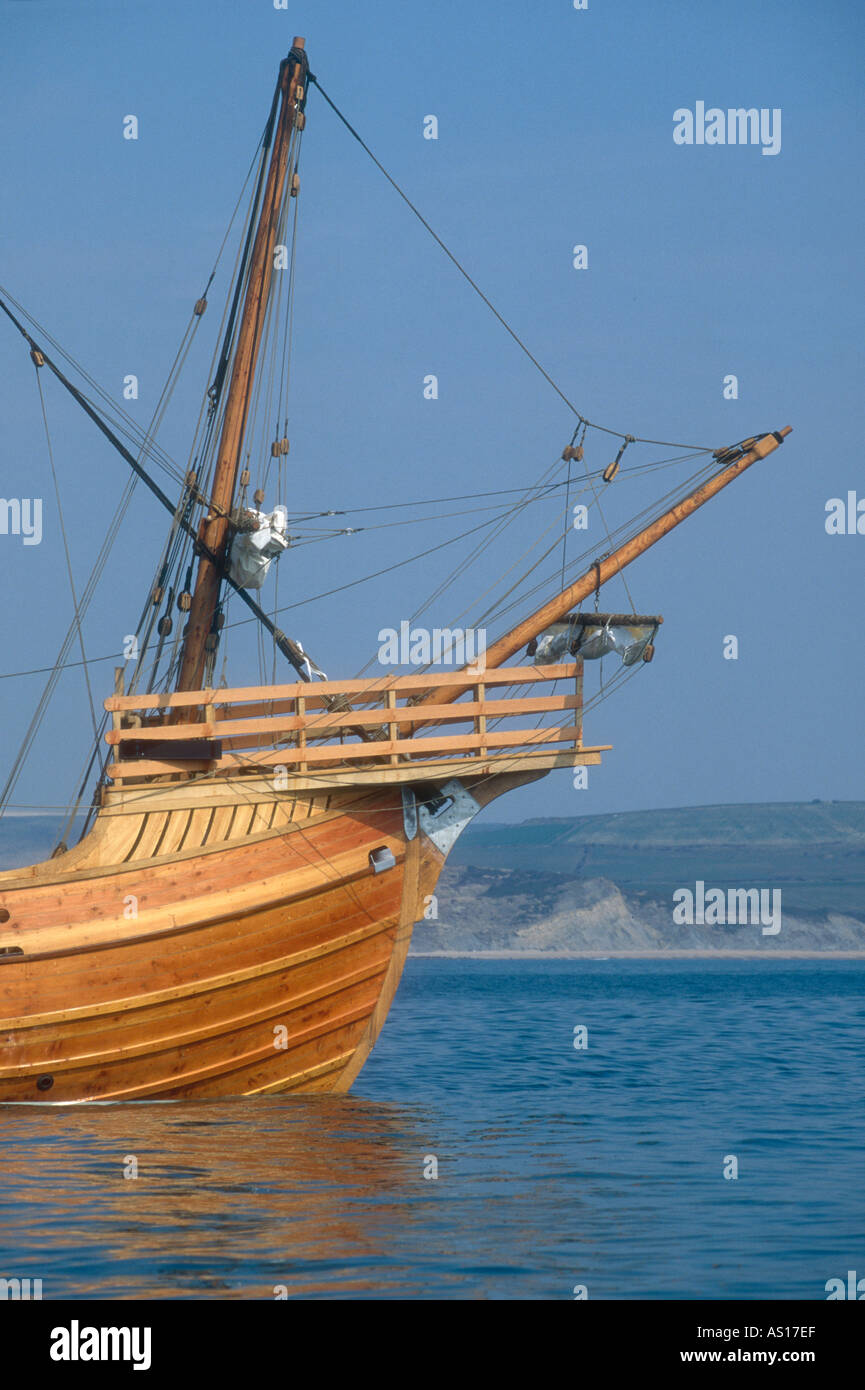 Prow of the replica c15th carrack Matthew Stock Photo - Alamy