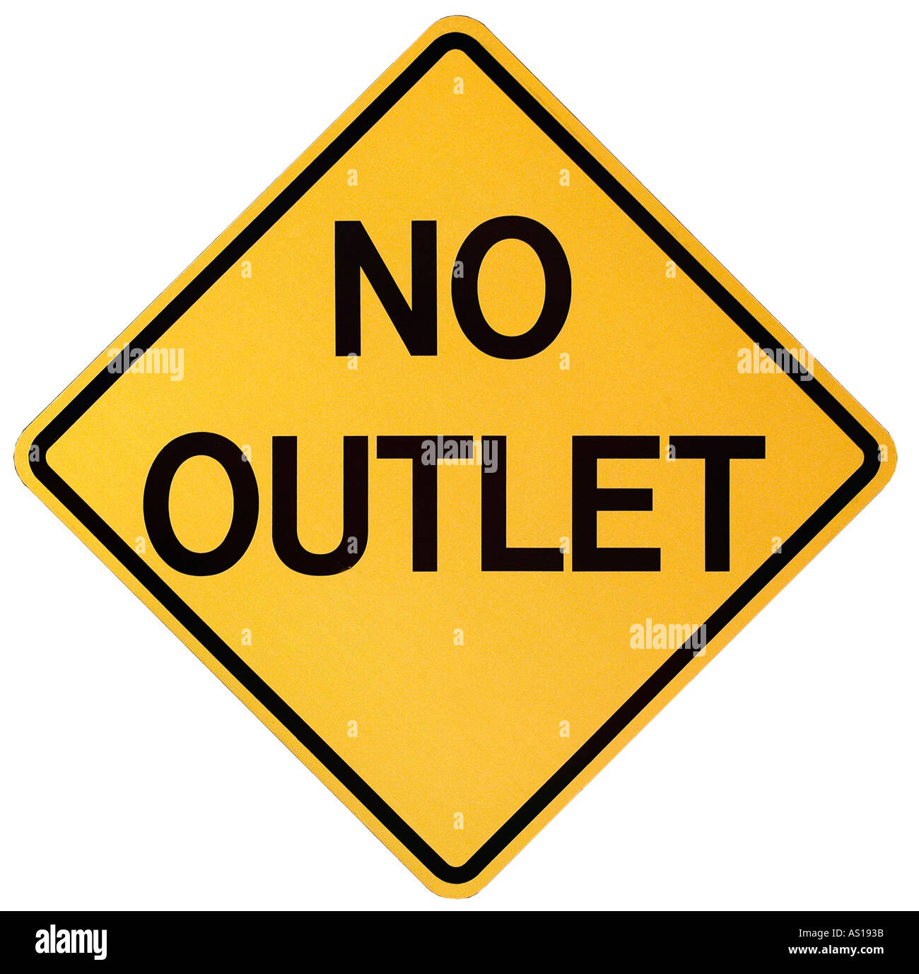 No Outlet street sign silhouetted on white background Stock Photo - Alamy
