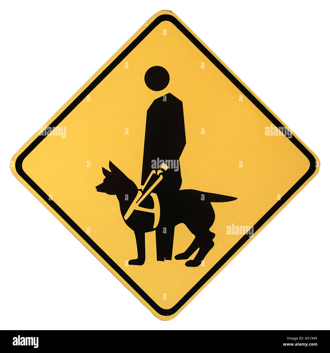 Blind Person Crossing Street sign silhouetted on white background Stock ...