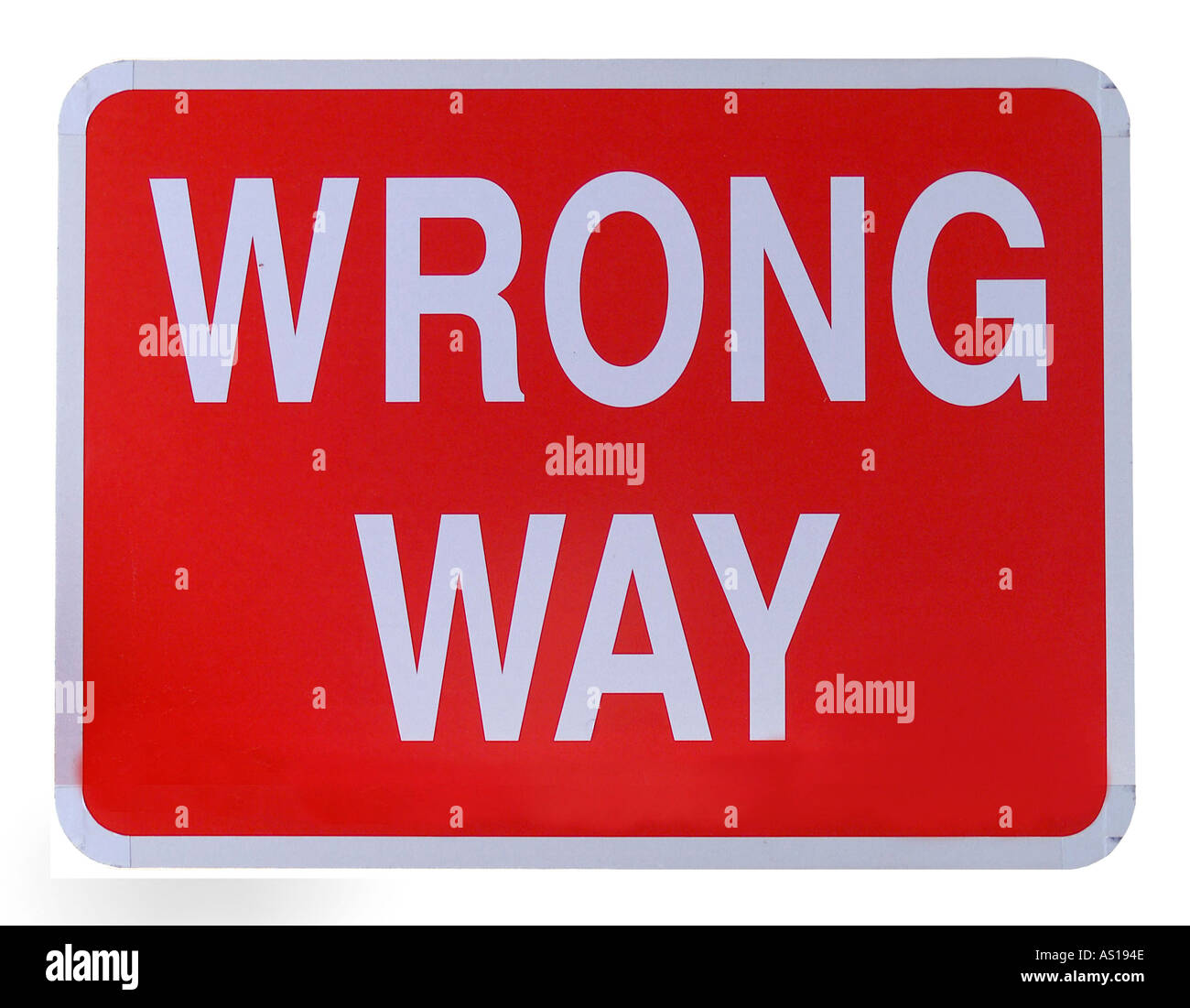 Warning sign wrong way Cut Out Stock Images & Pictures - Alamy
