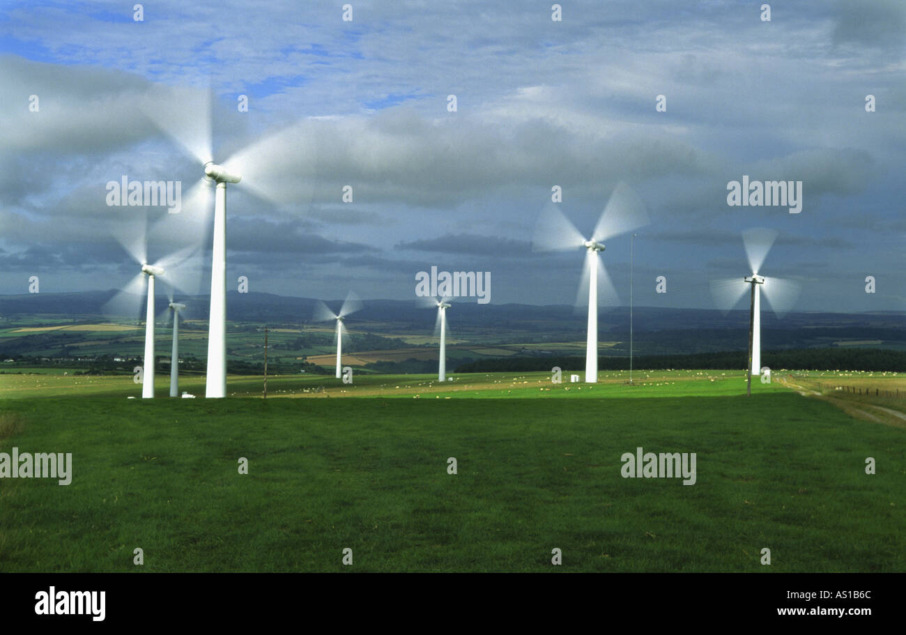 A Windfarm on St Breock Downs in Cornwall Stock Photo - Alamy
