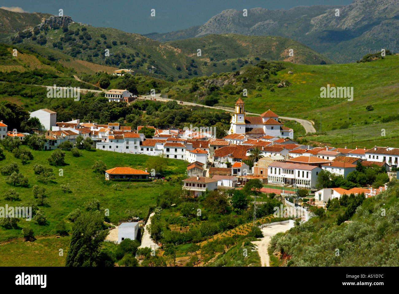 Atajate Andalucia Spain A white hill village west of Ronda Stock Photo ...