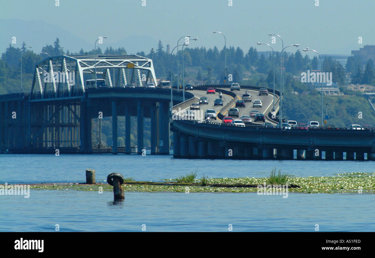 Route 520 Road Bridge Lake Washington from Union Bay Seattle USA Stock ...