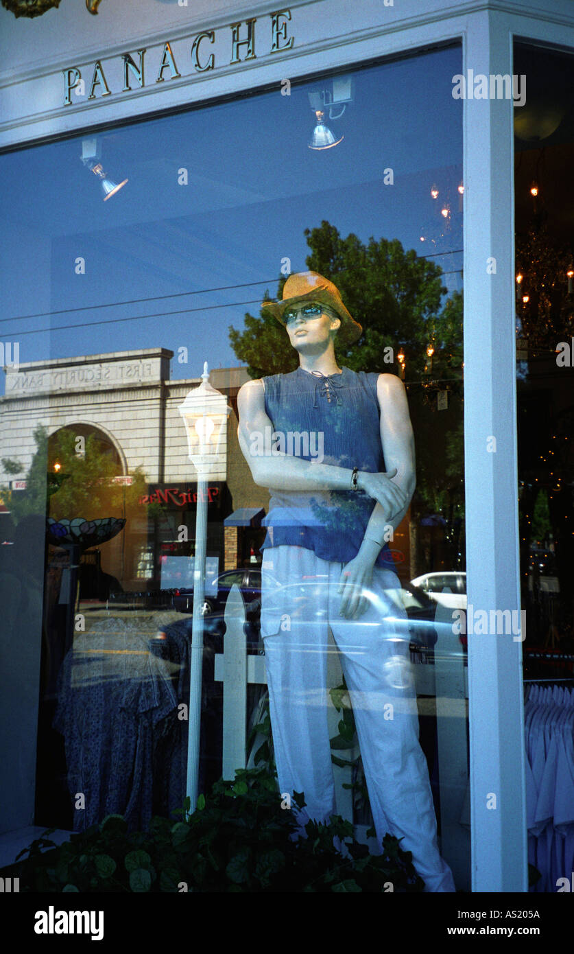 Panache fashion clothing store shop window display Stock Photo - Alamy