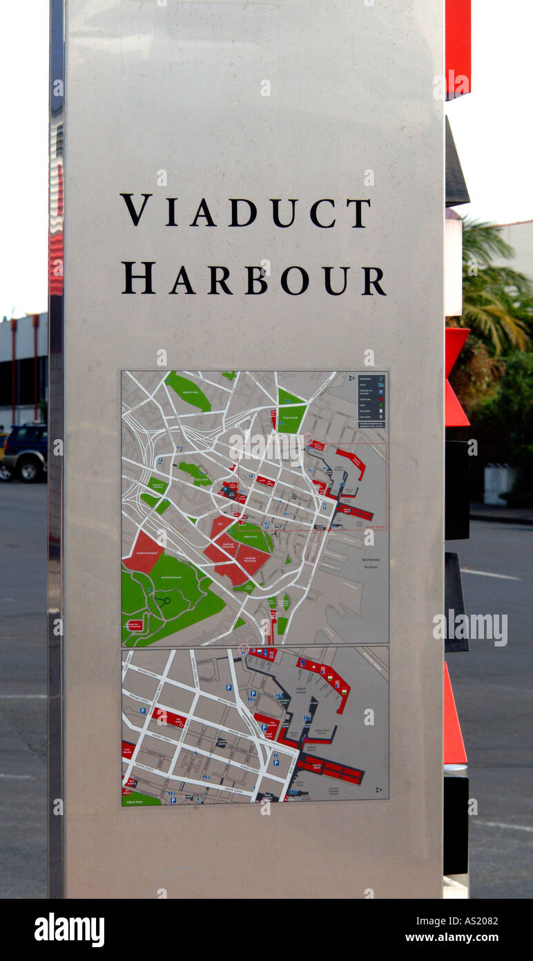 Auckland New Zealand viaduct harbour map Stock Photo - Alamy