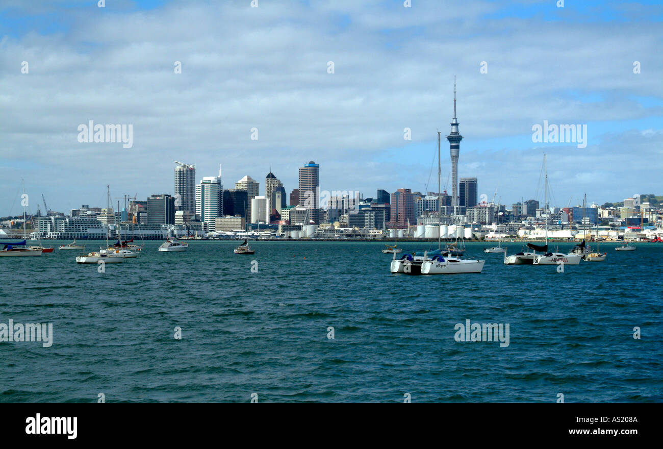 Auckland city skyline from the North Shore Stock Photo - Alamy