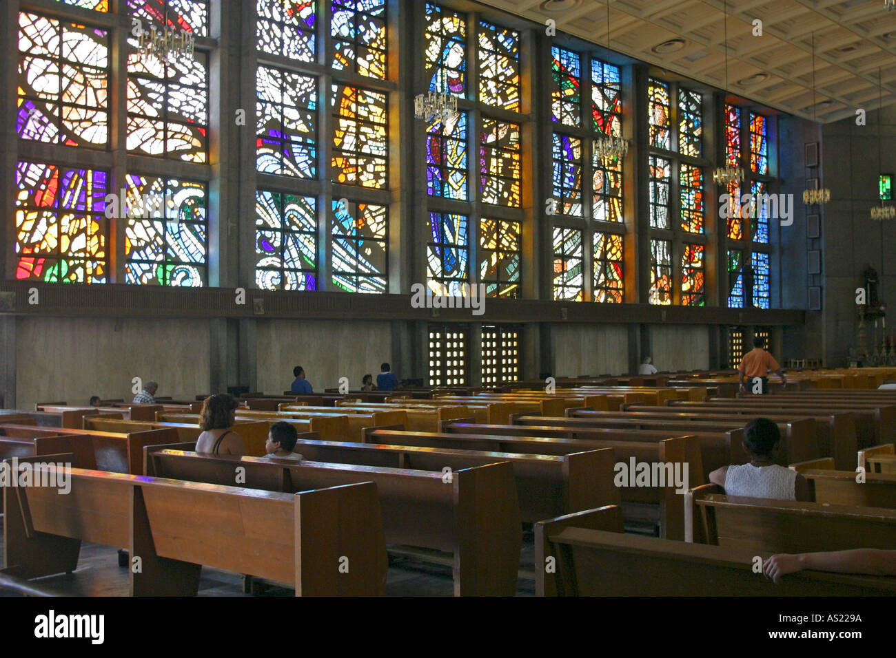 Stained glass window in Church Ciudad Juarez Mexico Stock Photo - Alamy
