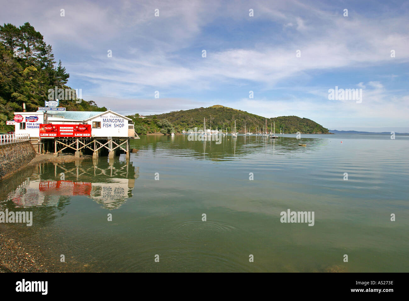 harbor at mangonui new zealand Stock Photo - Alamy