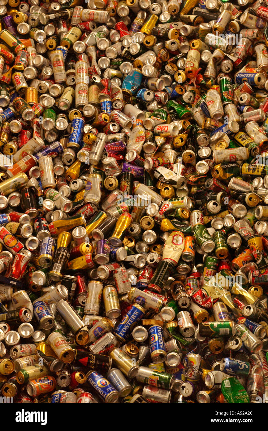 Metal cans collected by Wastesavers community recycling group from ...