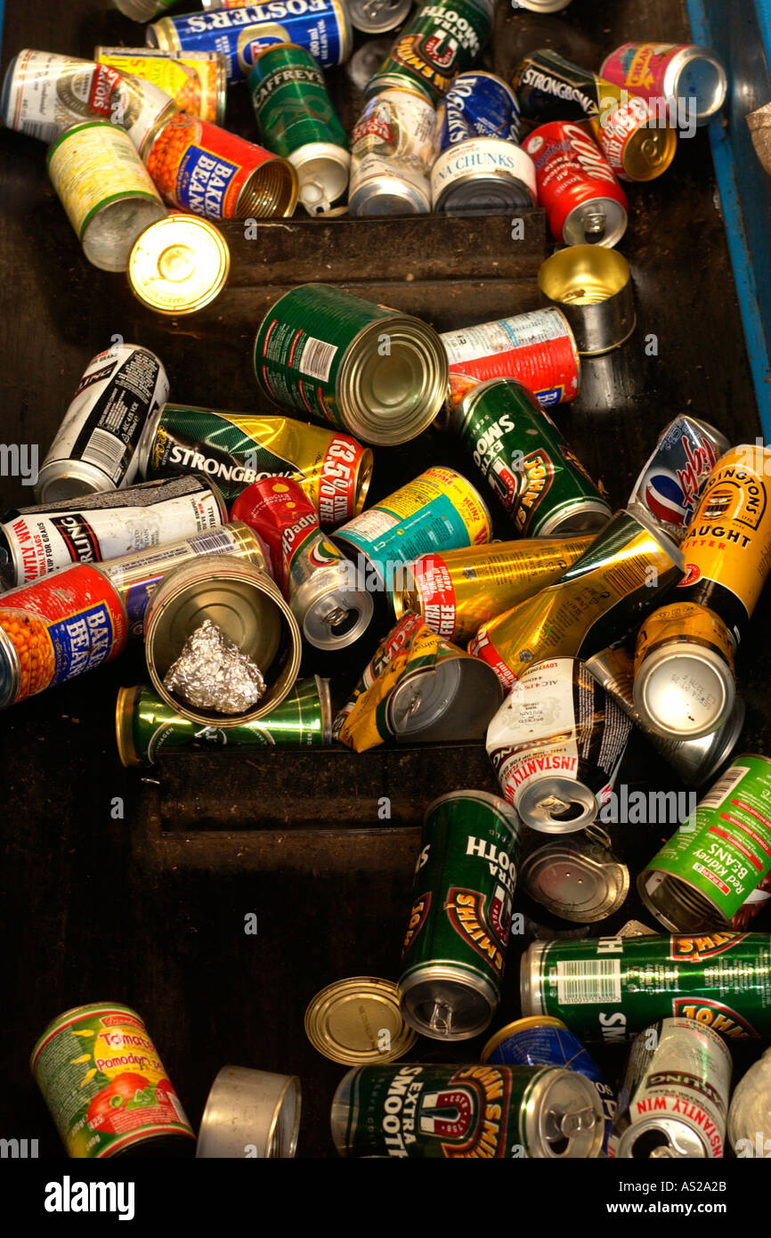 Metal cans collected by Wastesavers community recycling group from ...