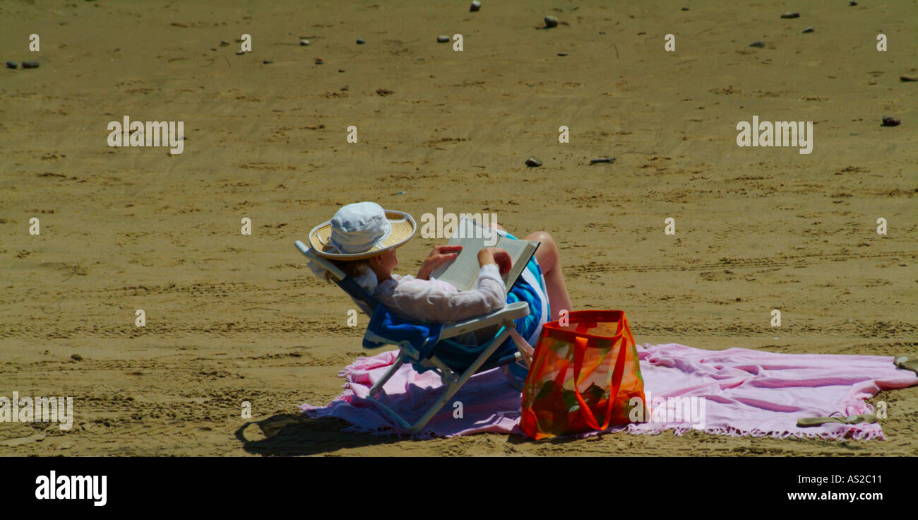 Lady On Beach Stock Photo - Alamy