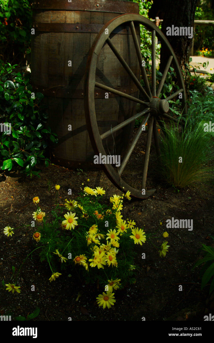 Wheel barrel flowers garden hi-res stock photography and images - Alamy