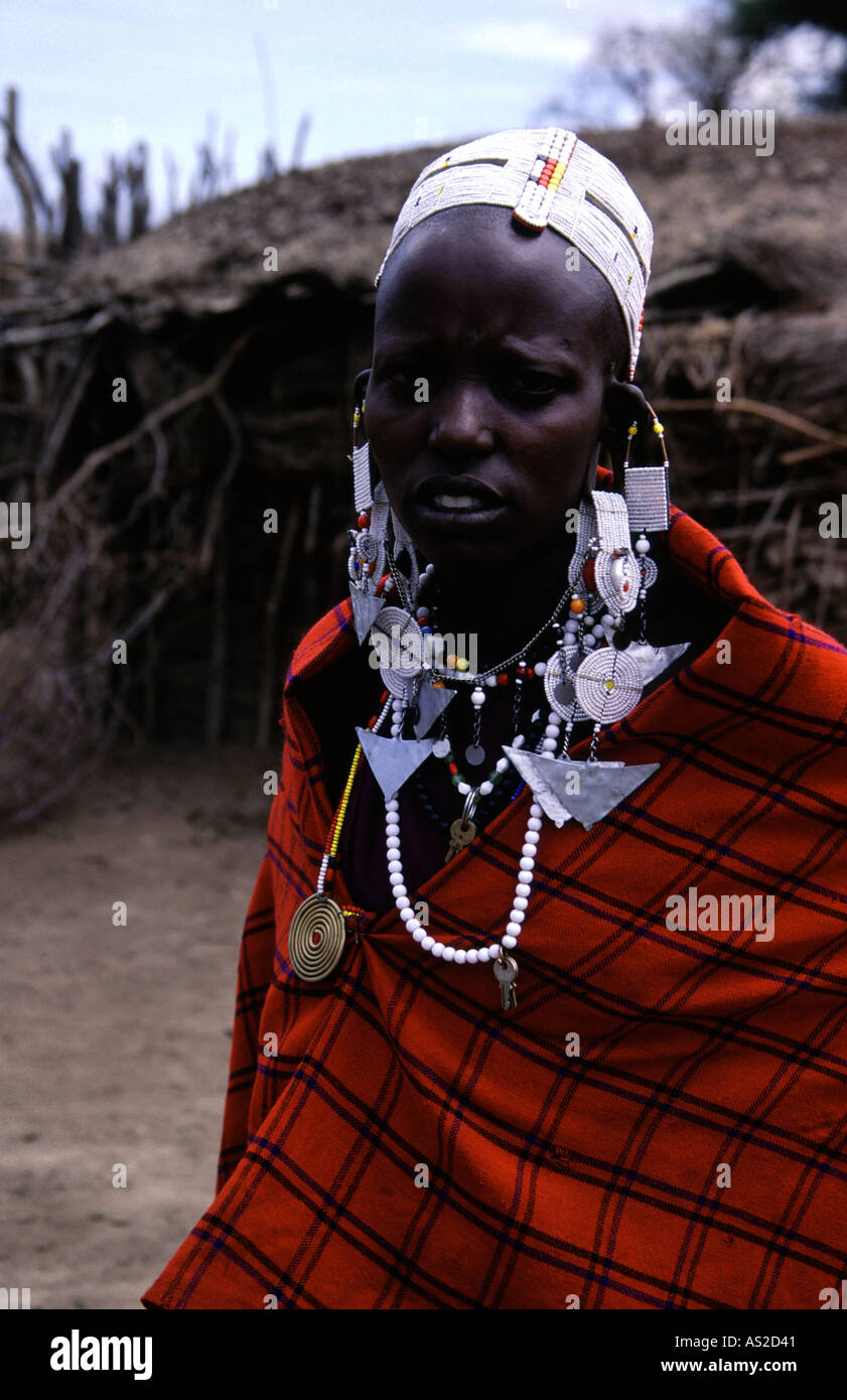 Masai woman in a village in Tanzania Stock Photo - Alamy