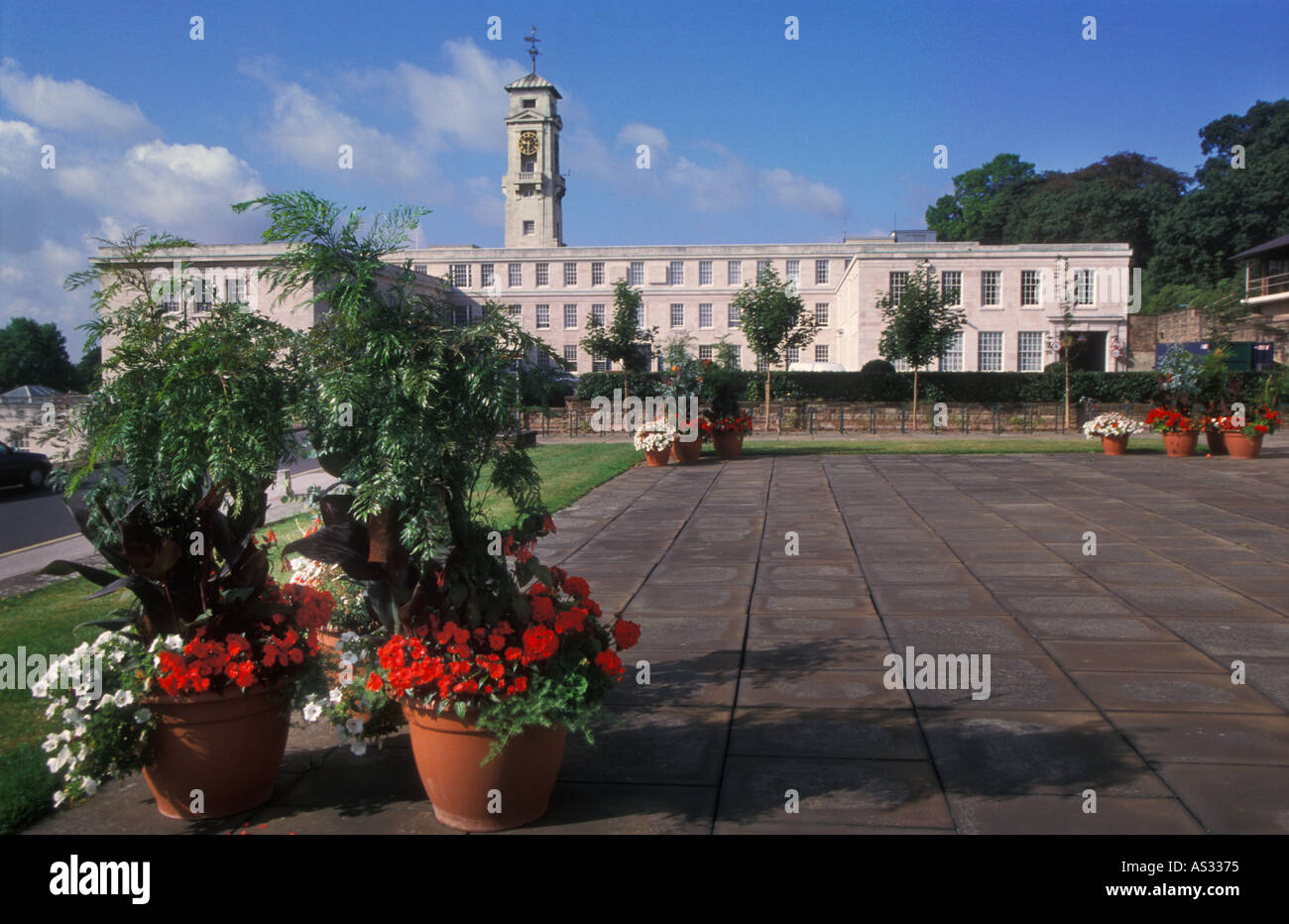 Flower tubs outside Portland Building University campus Nottingham ...
