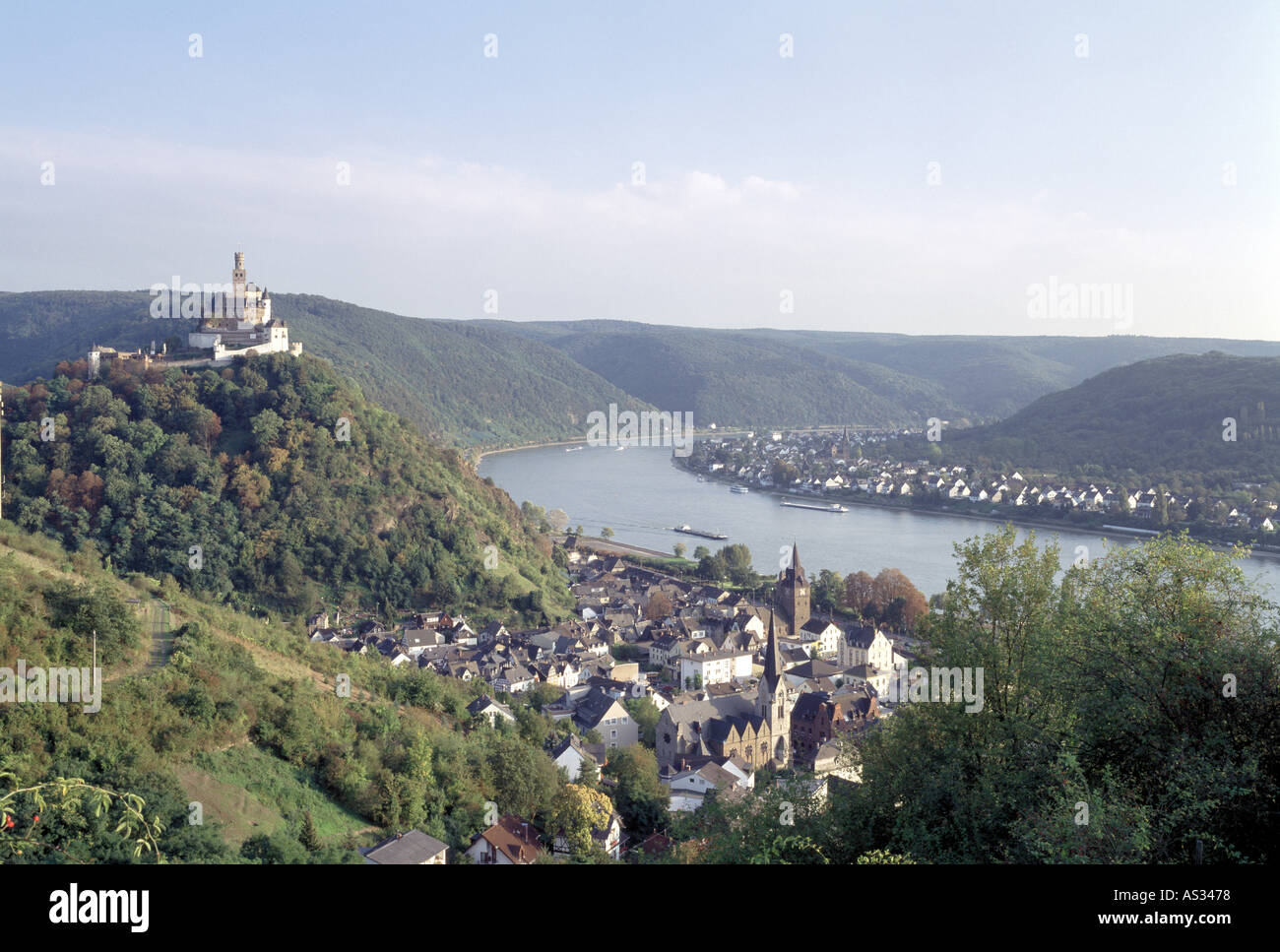 Braubach, Marksburg und Rheintal, Blick von Norden Stock Photo - Alamy