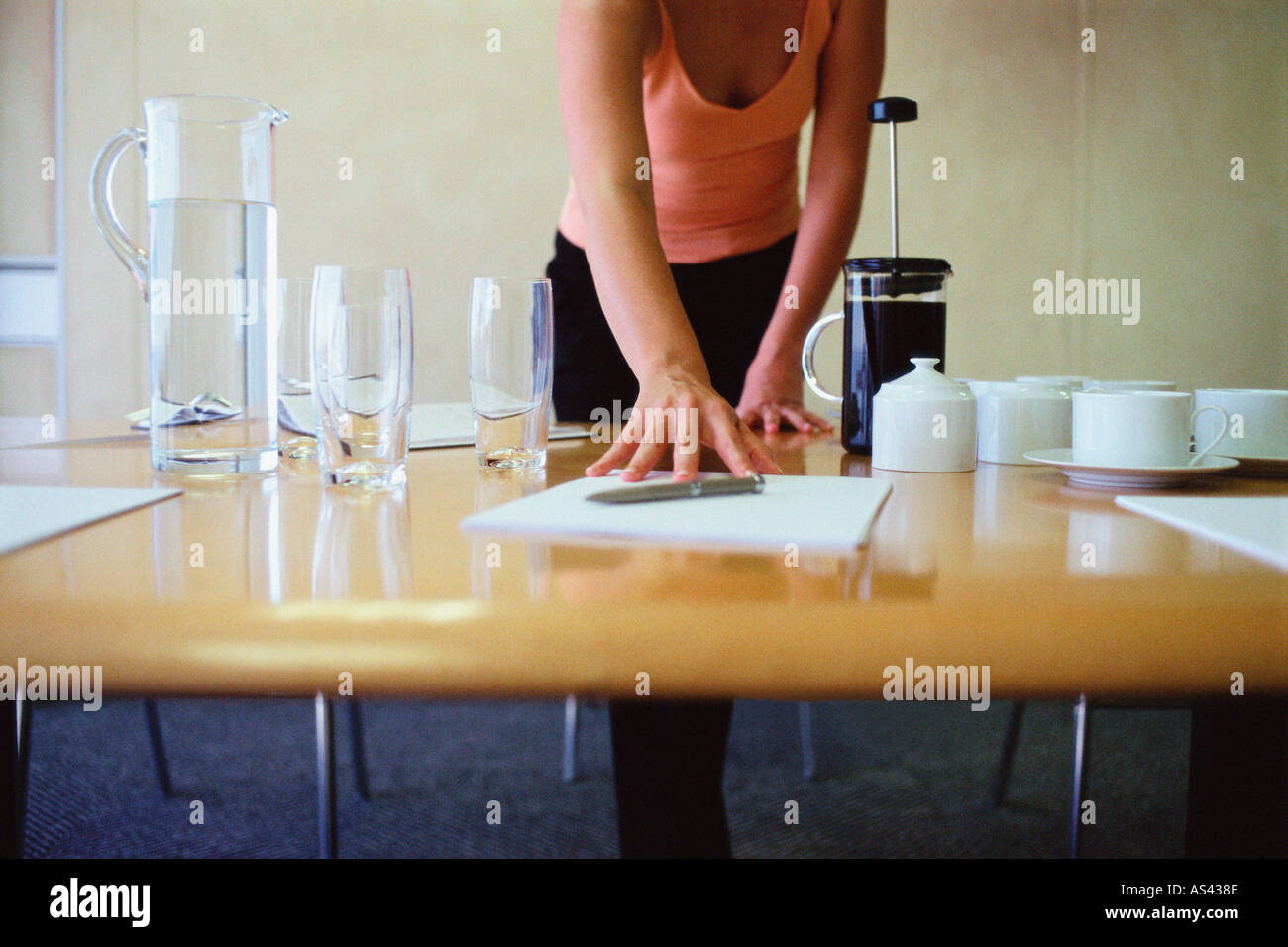 Woman preparing for a meeting Stock Photo - Alamy