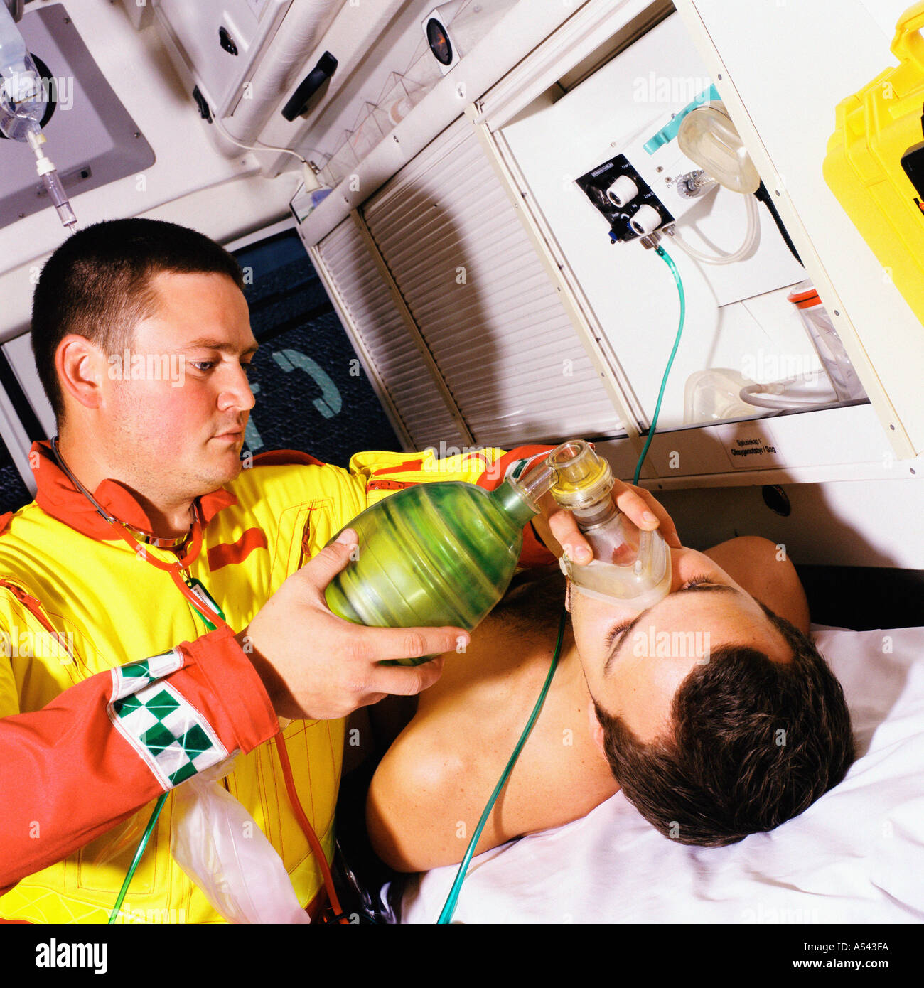 Patient receiving oxygen Stock Photo - Alamy