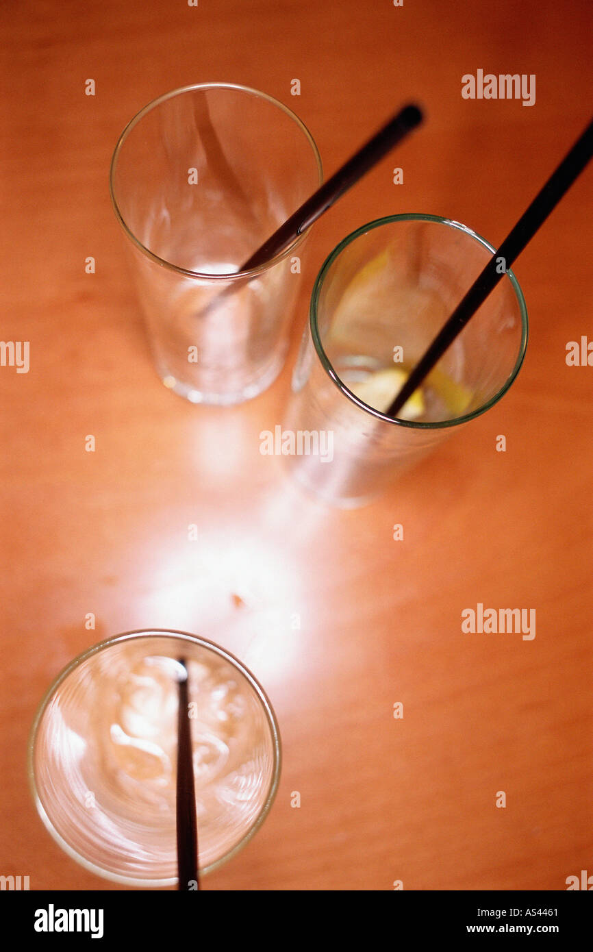 Three empty drinks Stock Photo - Alamy