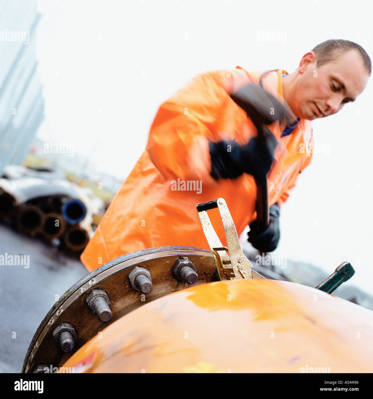 Engineer using mallet hi-res stock photography and images - Alamy