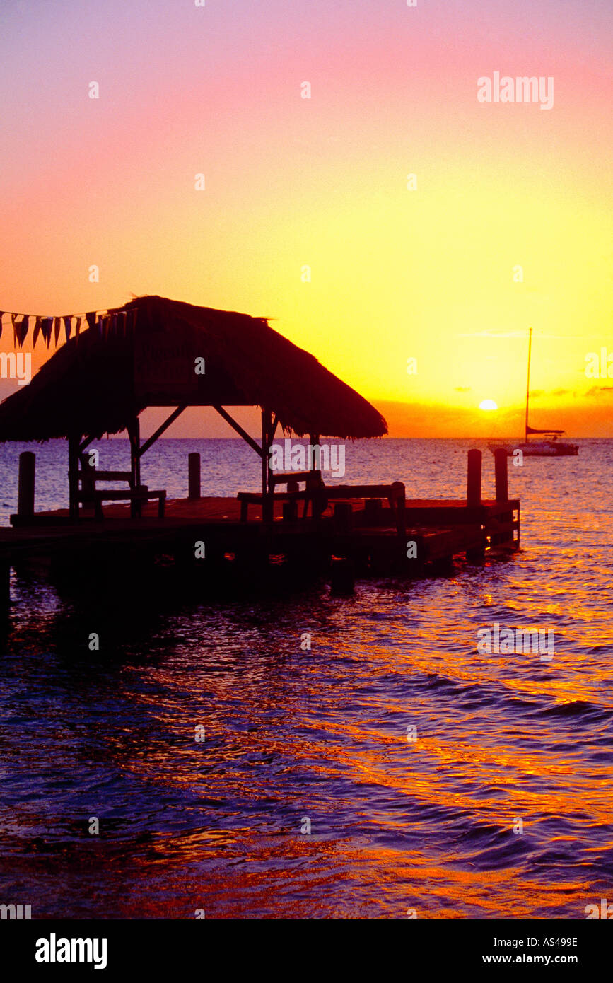 Tobago Pigeon Point Jetty At Sunset Stock Photo - Alamy