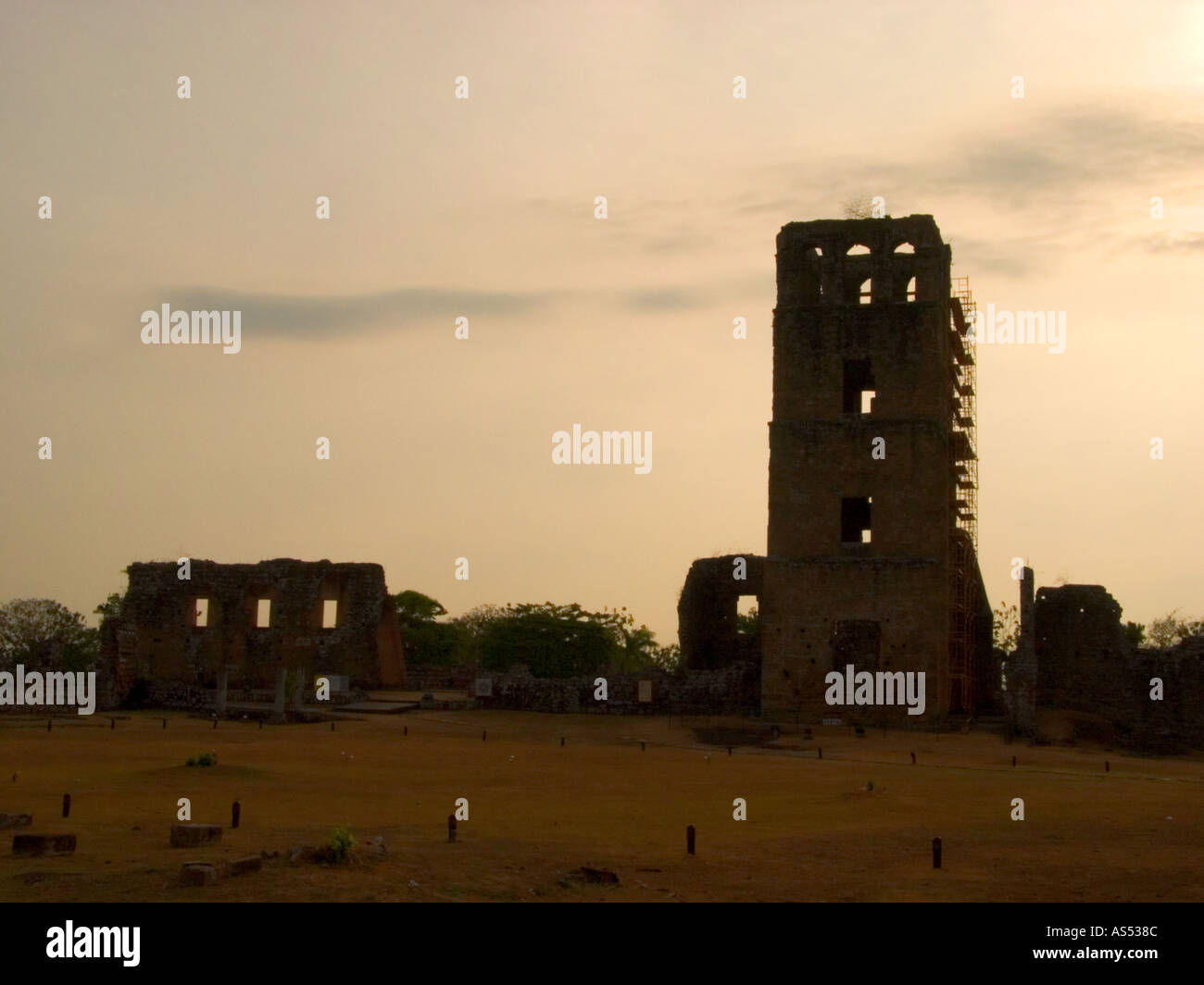 Panama Viejo Cathedral Tower Ruins. Panama City, Republic of Panama ...