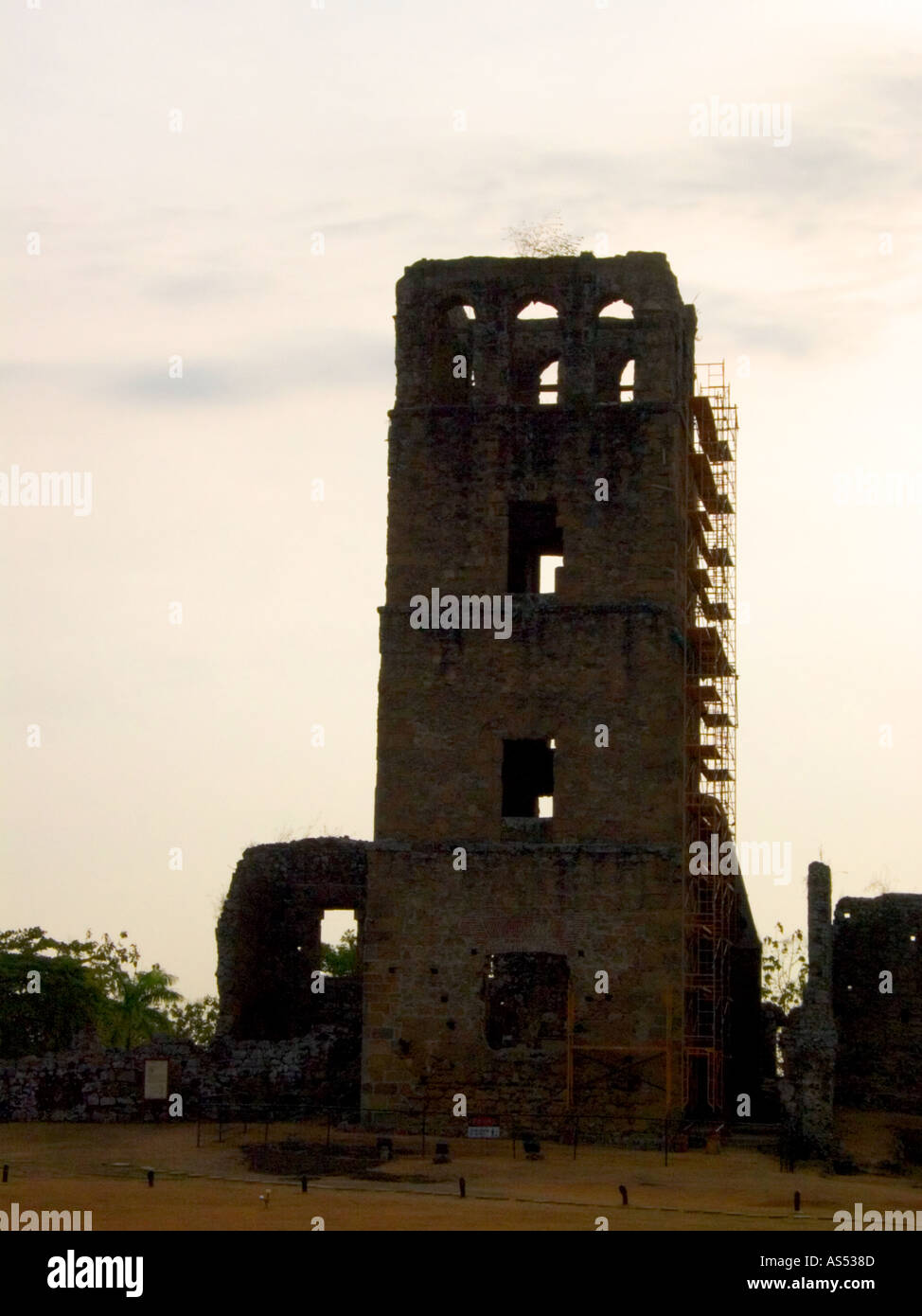 Panama Viejo Cathedral Tower Ruins, Panama City, Republic of Panama ...
