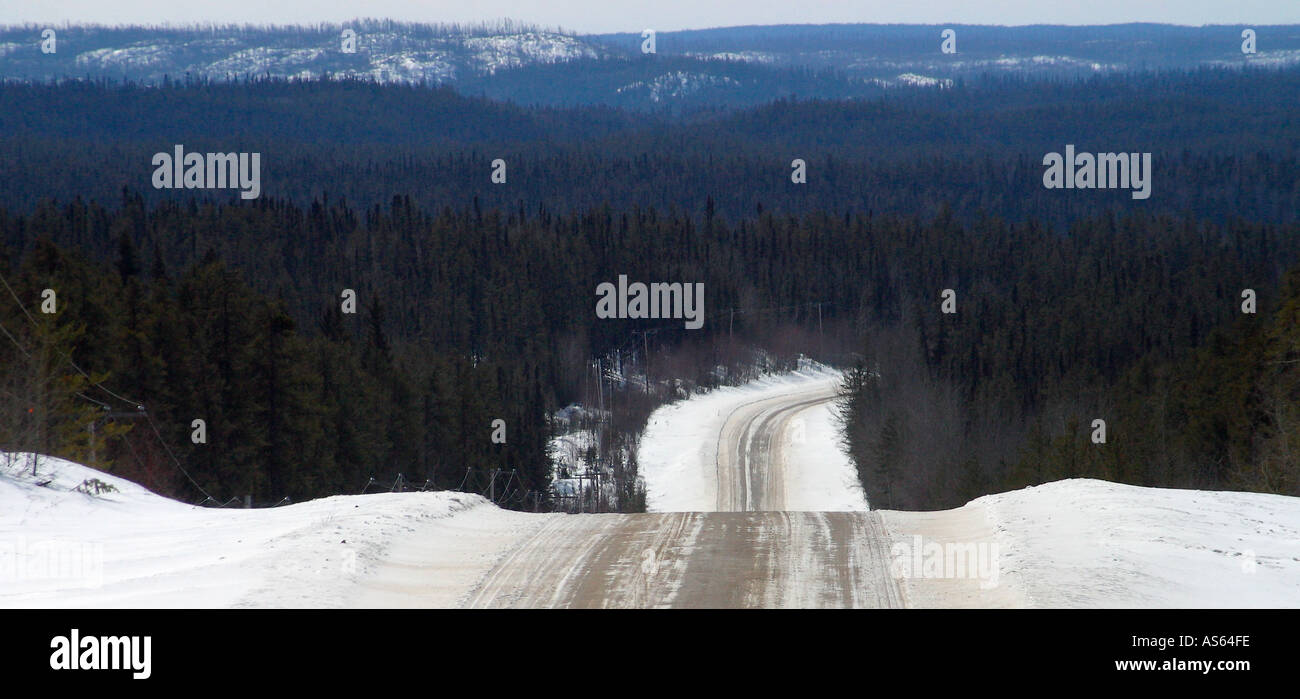 Snow covered highway in scenic Northern Saskatchewan Stock Photo - Alamy