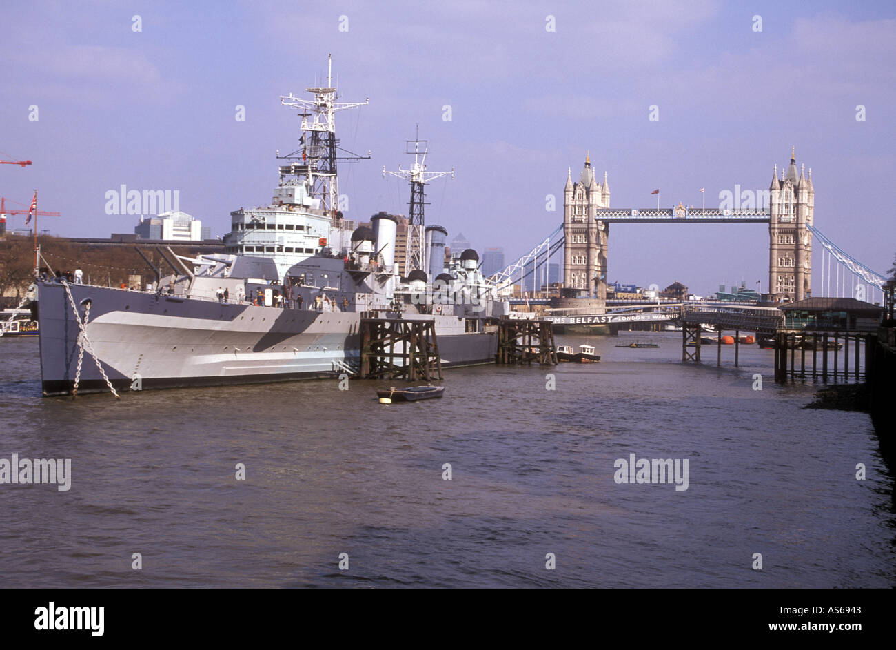HMS Belfast & Tower Bridge, London, England Stock Photo - Alamy