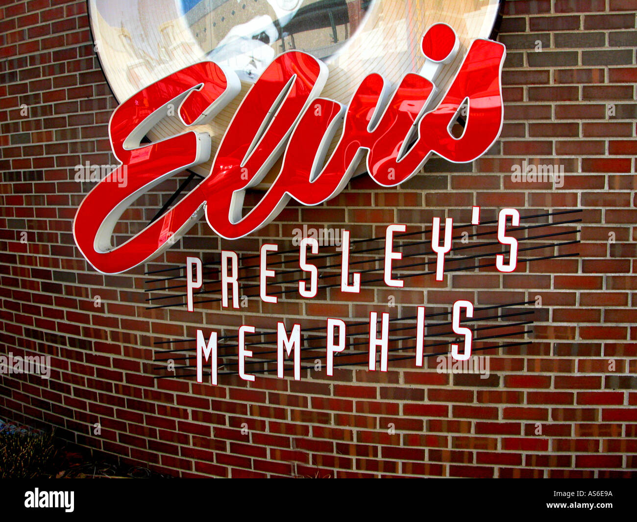 Elvis sign in Memphis TN eatery which is part of a chain of bars clubs ...