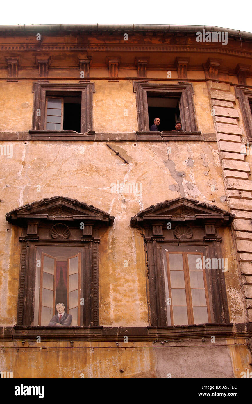 Real and false windows Italy Stock Photo - Alamy