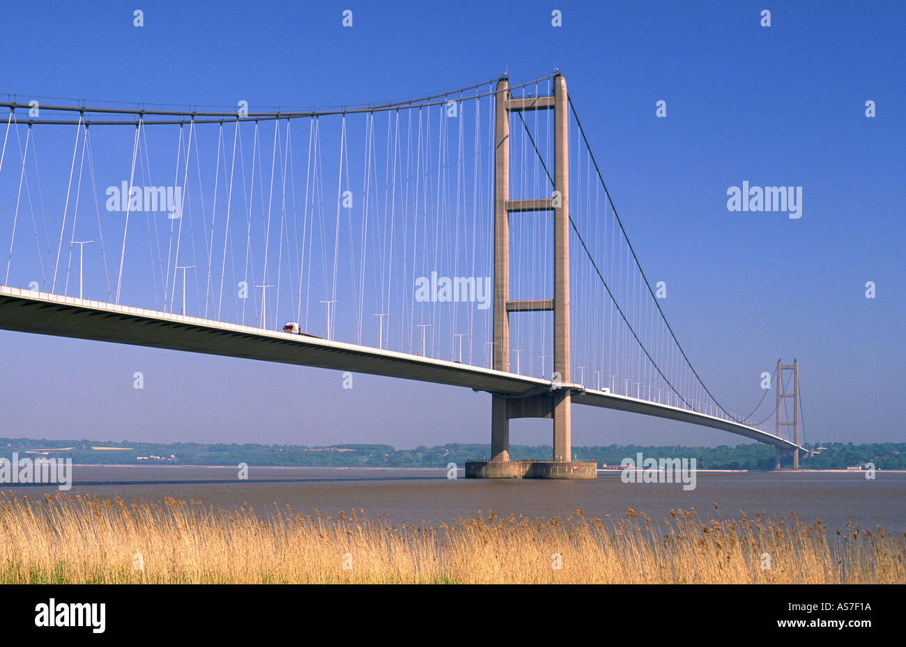 The Humber Bridge over the River Humber near Hull, Humberside England ...