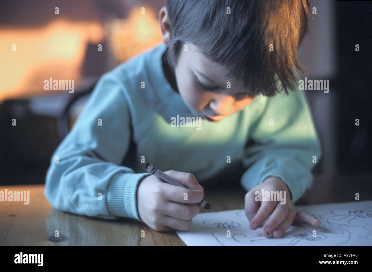 BOY DRAWING Stock Photo - Alamy