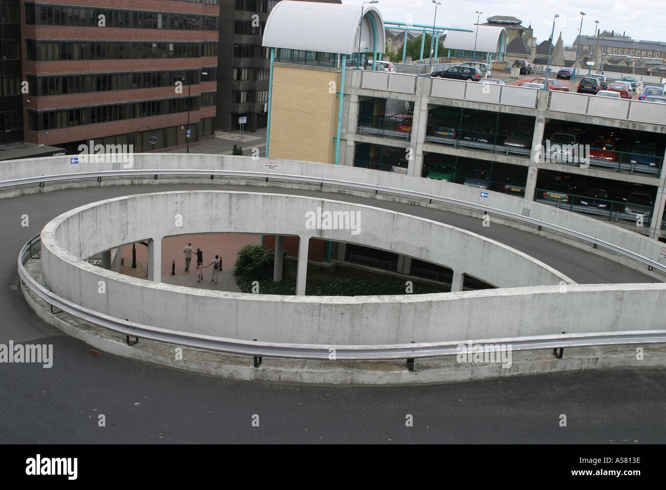 Spiral car ramp giving access to staff parking at the Brunel Shopping ...