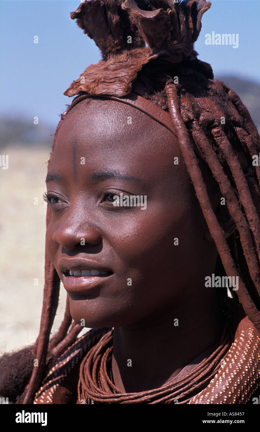 Himba Woman And Her Distinctive Hair Decoration And Adornments Kaokoveld South Of Opuwo Namibia